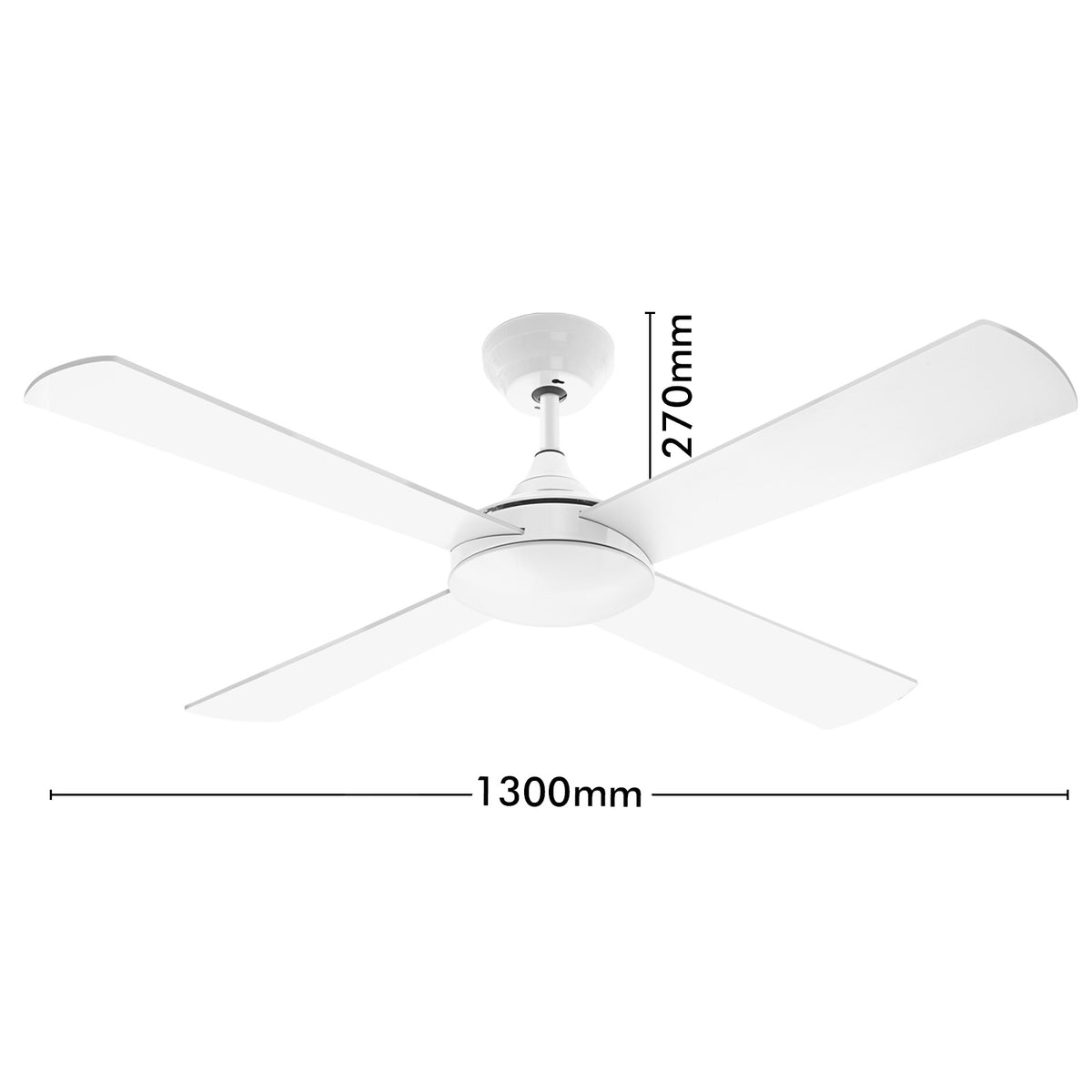 Arlec Boston II White 4-Blades 130cm Grid Connect Smart DC Ceiling Fan