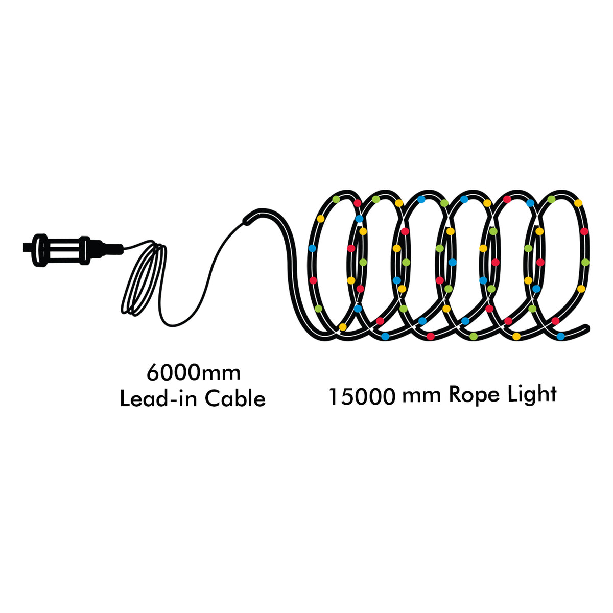 Arlec 15m Multi Coloured Smart Grid Connect Connectable LED Rope Light