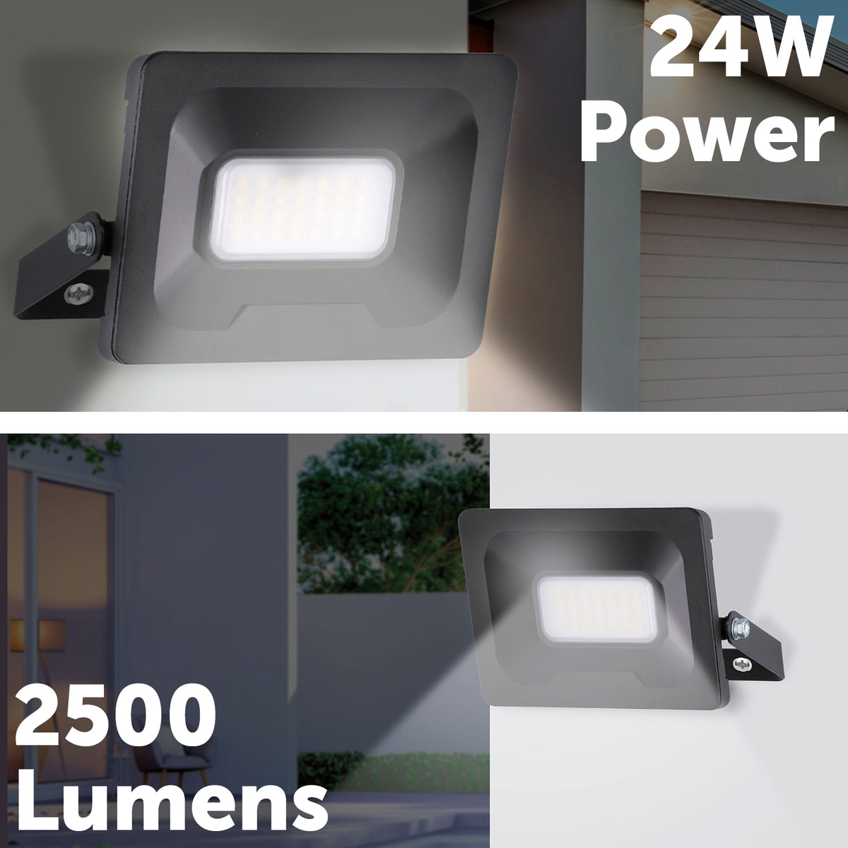 Arlec Black 24W DIY Plug-In LED Security Portable Flood Light – Grid ...