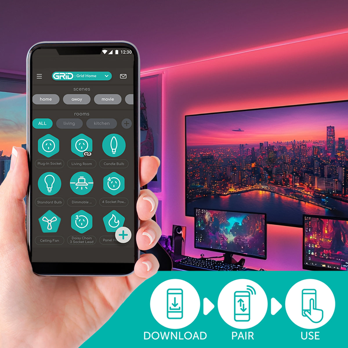 Arlec Grid Connect Smart 5m RGB Strip Light with Razer Chroma