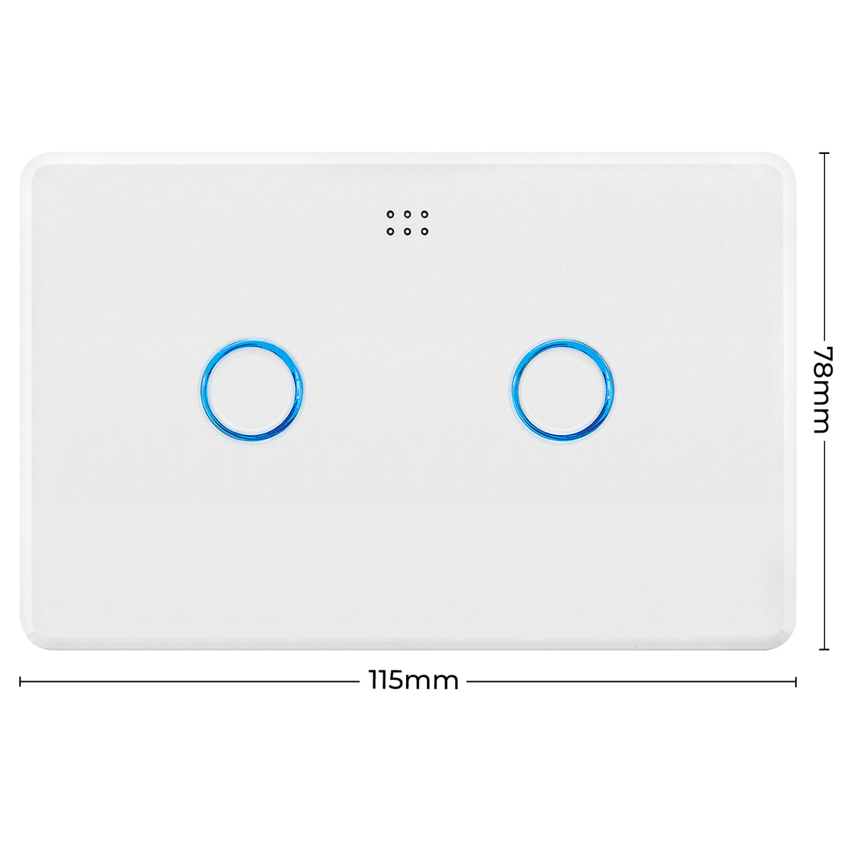 DETA Gloss White Grid Connect Smart Double Gang Touch Light Switch