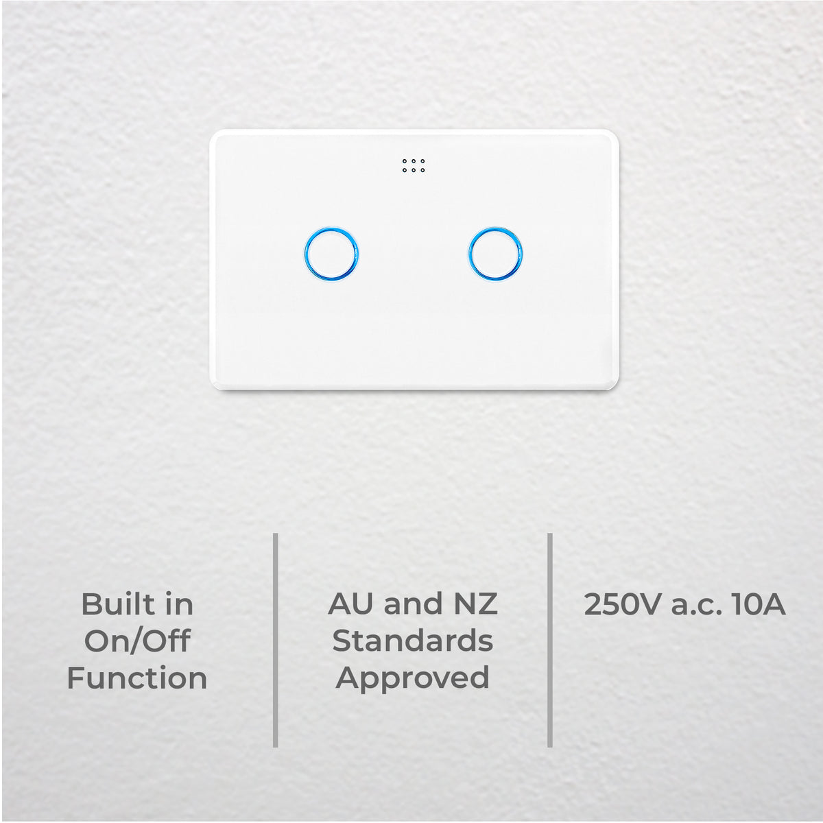 DETA Gloss White Grid Connect Smart Double Gang Touch Light Switch