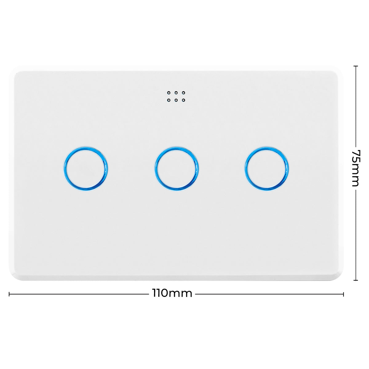 DETA Gloss White Grid Connect Smart Triple Gang Touch Light Switch
