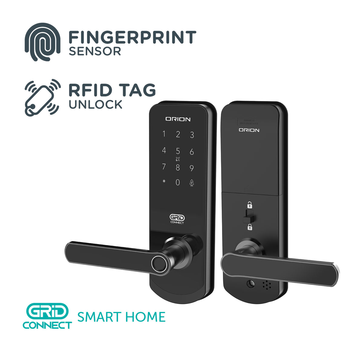 Orion Grid Connect Smart Fingerprint Entrance Lock With Remote Access