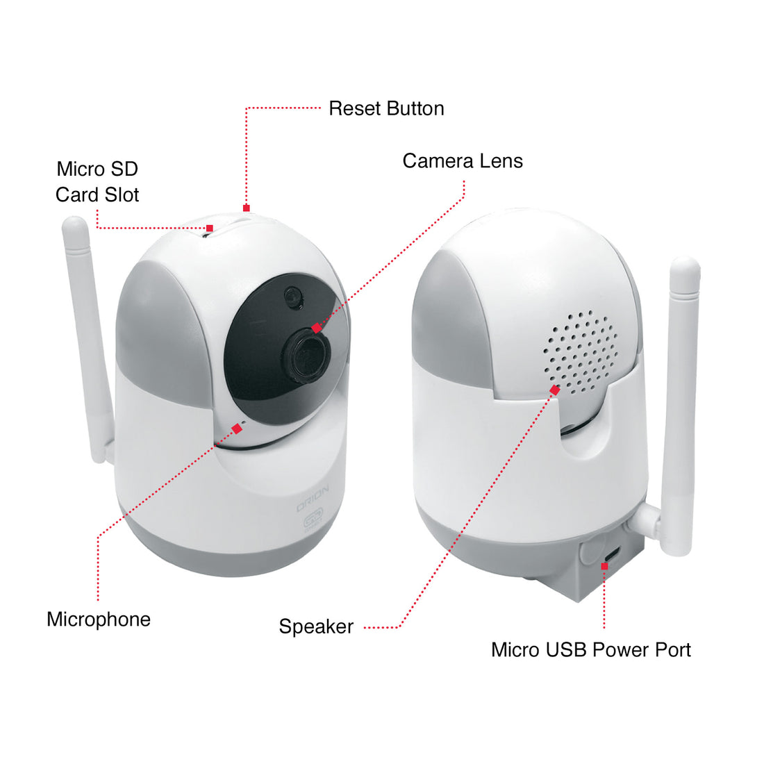 Orion Smart 1080p HD White Pan and Tilt Security Camera – Grid Connect